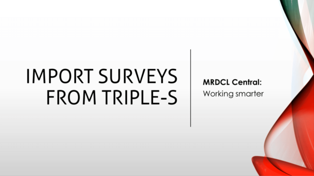 MRDCL Central: Cen-03 - Import surveys from Triple S - MRDCL | Market ...