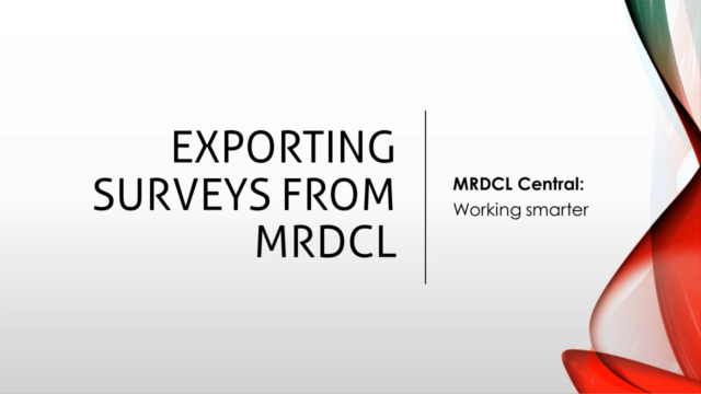 MRDCL Central: Cen-07 - Exporting surveys from MRDCL - MRDCL | Market ...
